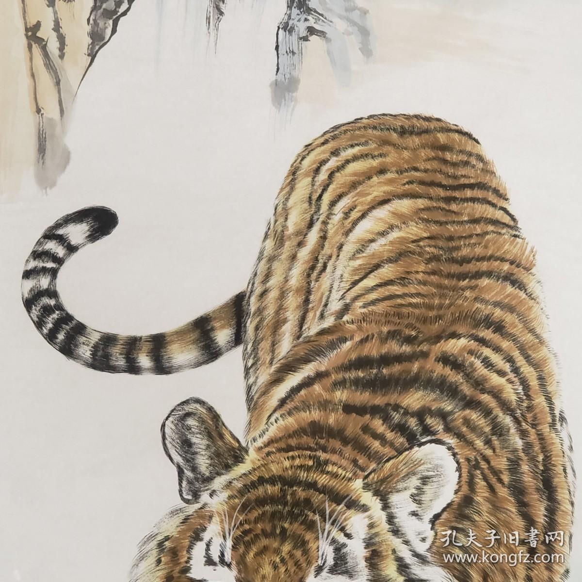 【图】〔动物专场〕已轴裱【有合影】西安美院硕士毕业、河北省美术家协会会员、国家一级美术师，魏志永《威震山河》68*136cm，保真纯手绘。,拍品信息,网上拍卖,拍卖图片,拍卖网,拍卖网站