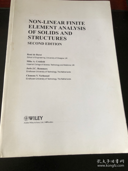 Non-Linear Finite Element Analysis of Solids and Structures（Second Edition） 固体与结构的非线性有限元分析-第2版 ...