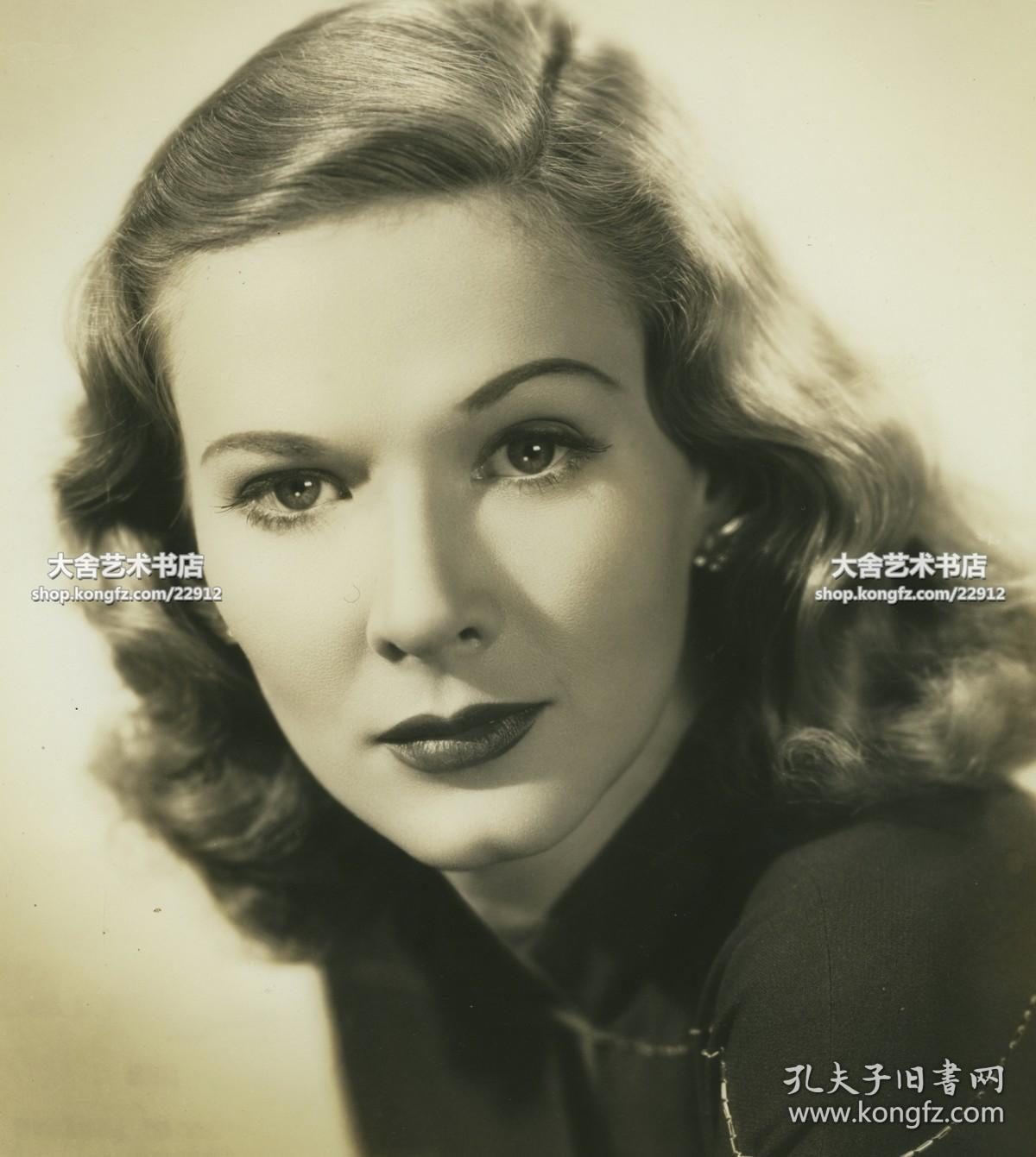 1943年代美国女明星女影星Juno Vincent 朱诺·文森特黑白肖像银盐老照片一张，25.3X20.8厘米。泛银_未知_孔夫子旧书网