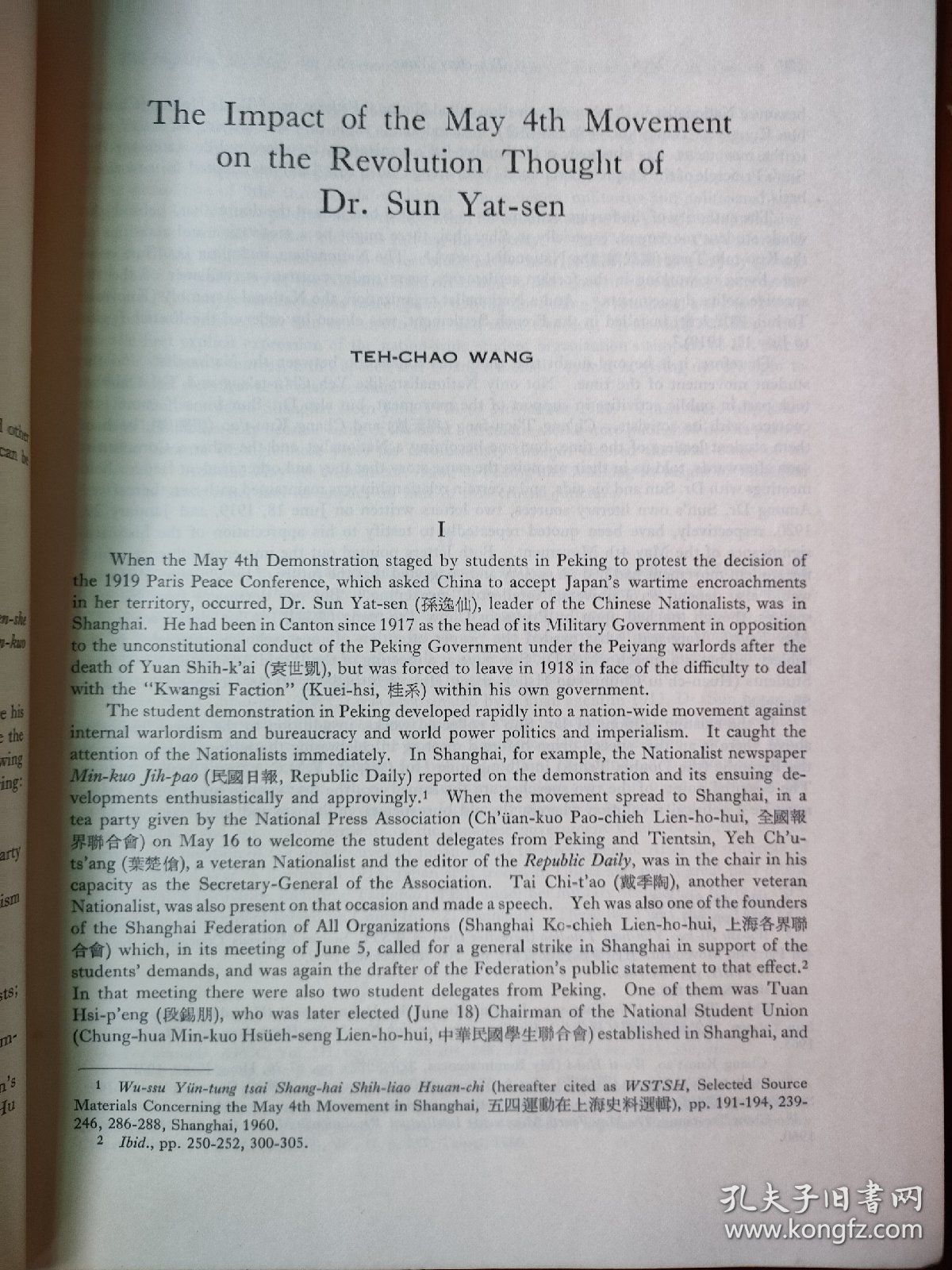 The Impact of the May 4th Movement on the Revolutionary Thought of Dr ...