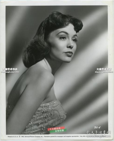 1953年美国好莱坞女影星女明星芭芭拉·拉什肖像原版银盐照片，25.4X20.8厘米_孔夫子旧书网